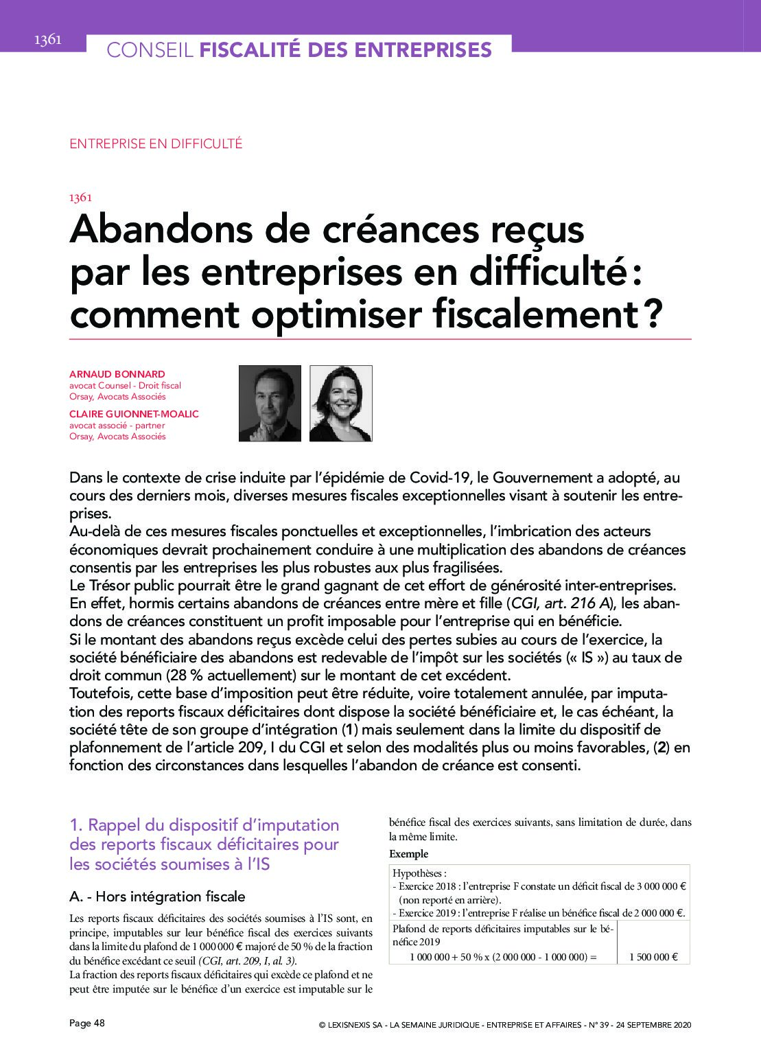 Arnaud Bonnard Claire Guionnet publient un article dans "La Semaine ...